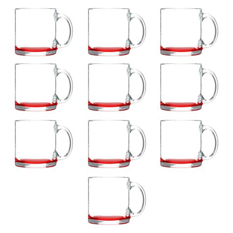 Libbey Clear Glass Coffee Mugs 13 Oz Set Of 10 Bulk Pack Perfect