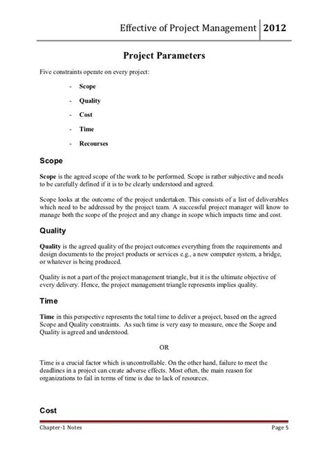 Project Management Chapter 1 Notes