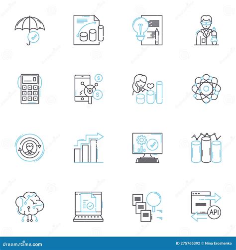 testing and experimentation linear icons set analysis simulation