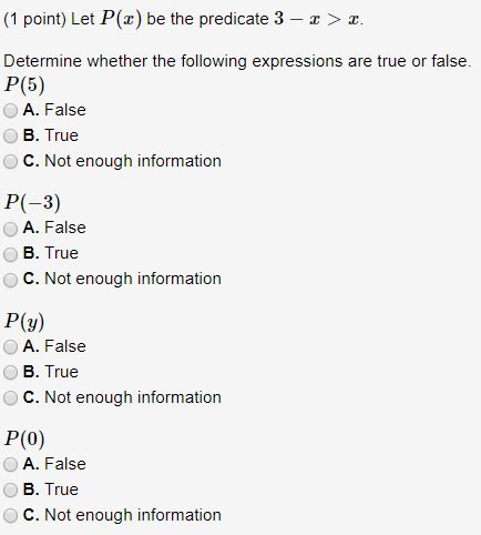 Solved 1 Point Let P Be The Predicate 3 X Determine Chegg