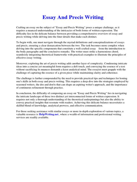 Essay And Precis Writing Pdf Baseball Field Greenhouse Effect