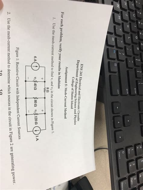 Solved For Each Problem Verify Your Results In Multism Use