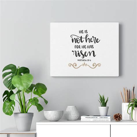 Trinx Scripture Canvas He Has Risen Matthew 286 Christian Wall Art