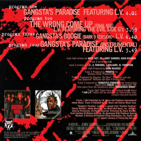 Los En MP II Coolio Featuring L V Gangsta S Paradise CD Maxi