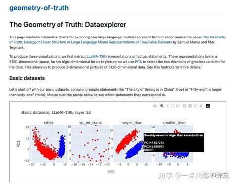 【llm数据集】真相的几何学：大型语言模型在真假数据集表示中出现的线性结构 知乎
