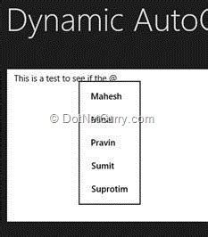 A WinRT TextBox Control With A Dynamic AutoComplete Dictionary DotNetCurry