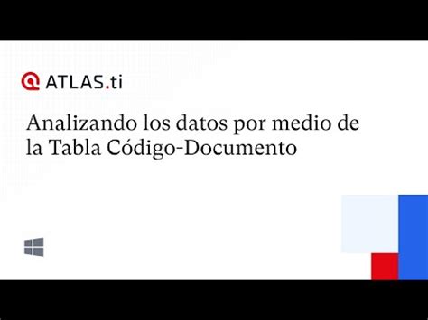 Atlas Ti Windows Tabla C Digo Documento Youtube