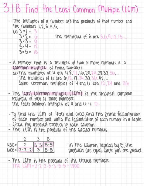 MATH B Find The Least Common Multiple LCM IB Find The Least Common Multiple L M