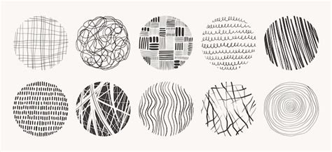Premium Vector Circle Textures Made With Ink Pencil Brush Geometric Doodle Shapes Of Spots
