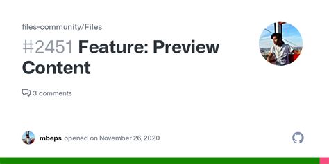 Feature Preview Content · Issue 2451 · Files Communityfiles · Github