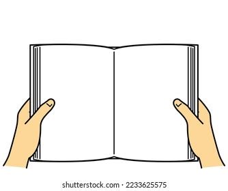 Hands Holding Open Book Illustration Image Stock Illustration