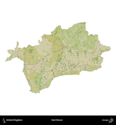 East Devon United Kingdom Isolated On White Openstreetmap