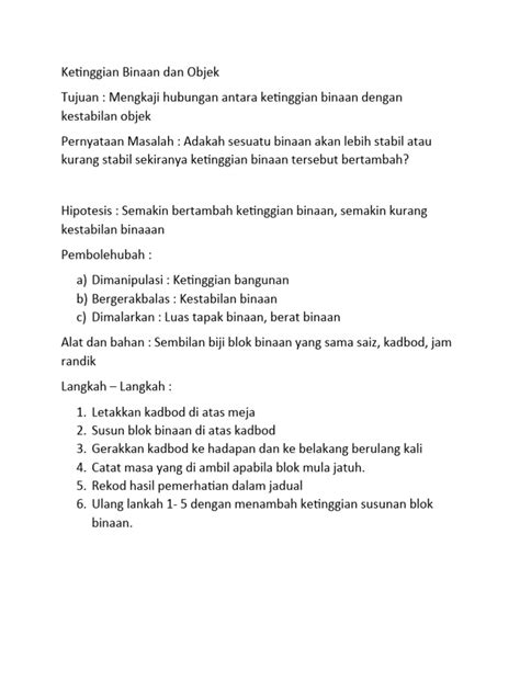 Ketinggian Binaan Dan Objek Pdf