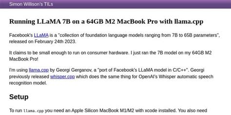 Running Llama 7b On A 64gb M2 Macbook Pro With Llama Cpp R Meta Ai