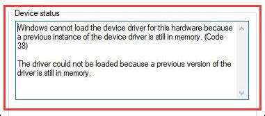 Fixed Windows Cant Load Device Driver For This Hardware Code 38