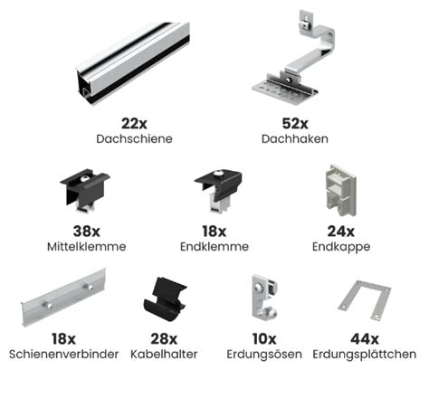 Unterkonstruktion Standardhaken für 22 Module