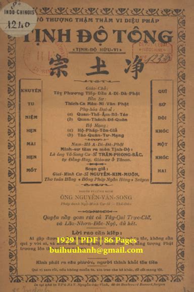 Tịnh Độ Tông Nxb Xưa Nay 1929 Nguyễn Kim Muôn 86 Trang Sách Việt