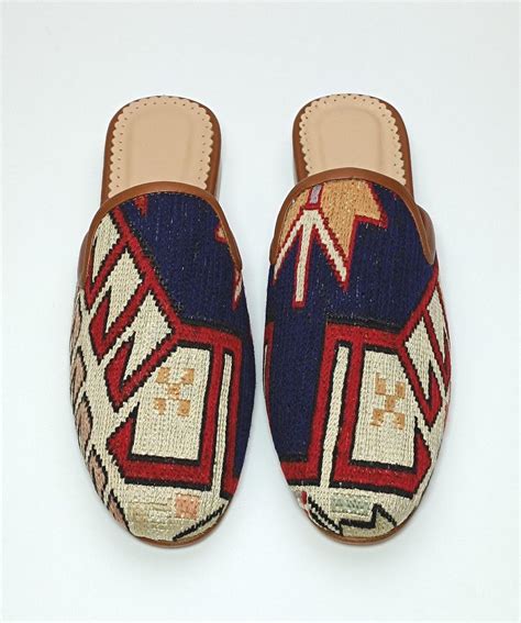 39eu 9us Women Sumak Kilim Mules Kilim Slipper Handwoven Kilim Slip