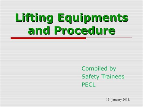 Lifting Operation Safety Pptpptx