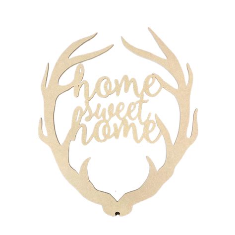 Merry Christmas Antler Wreath Unfinished Wooden Cutout Build A Cross
