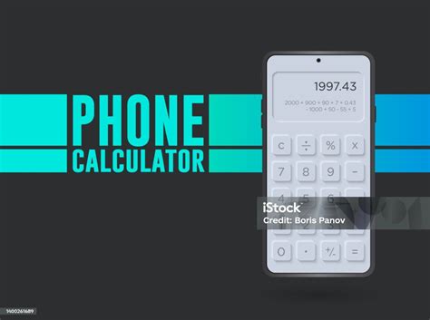Ilustración De Calculadora De Estilo De Neumorfismo O Skeuomorfismo En