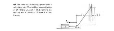 Solved The Roller At A Is Moving Upward With A Velocity Of Chegg