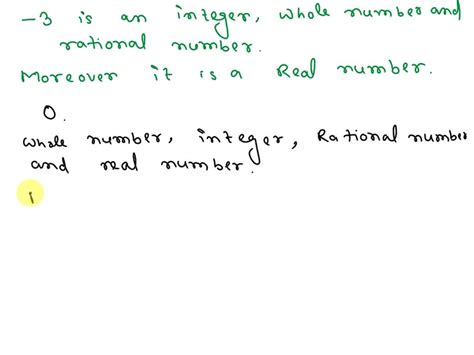 Solved Determine Whether Each Number Is Whole Integer Rational
