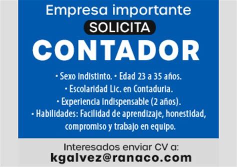 Empresa Importante Solicita Contador