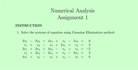 Solved Numerical Analysis Assignment 1 Instruction 1 Solve