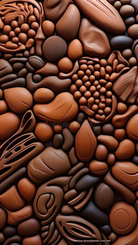 An Abstract Background Like A Dish Made Of Chocolate Candy Cocoa And Nuts Showcasing The Unique
