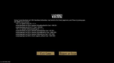 Warning LUA ERROR Don T Starve Together General Discussion
