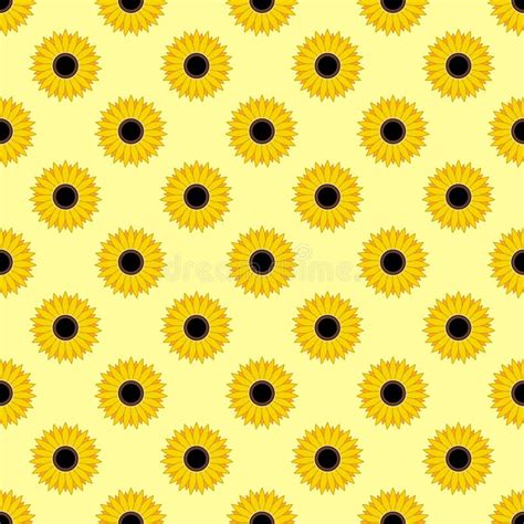 Seamless Pattern With Sunflowers Vector Stock Vector Illustration Of