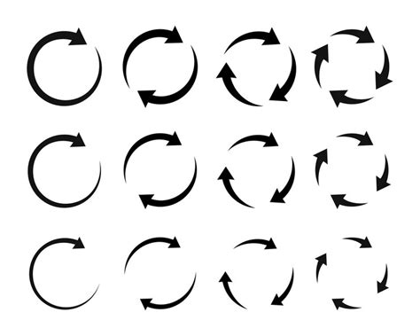 premium vector set of circle vector arrows arrow pictogram refresh