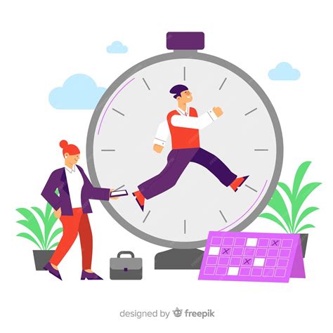 방문 페이지의 시간 관리 개념 무료 벡터
