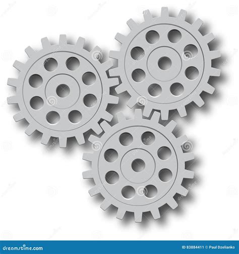 Vector Set Gear Cog Sprocket Wheel Stock Illustration