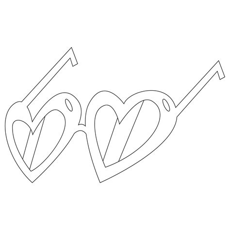 Eyeglasses Valentine Sticker Outline 2d Illustration 27125028 Png
