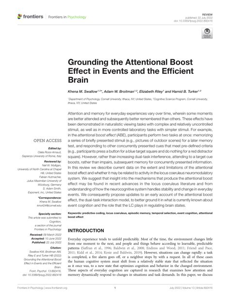 Pdf Grounding The Attentional Boost Effect In Events And The