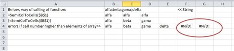 Vba Splitting A Semicolon Separated String In An Excel Function