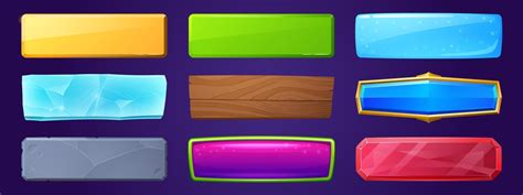 Rectangle Buttons With Different Textures 14177893 Vector Art At Vecteezy