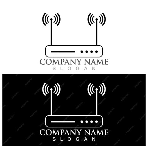 Logotipo Del Enrutador Y Plantilla Vectorial Vector Premium