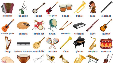 34 เครื่องดนตรี คำศัพท์อังกฤษ Musical Instruments Youtube