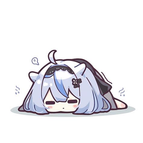 Premium Ai Image Minimal Japanese Kawaii Sleepy Lazy Girl Chibi Anime Vector Art Sticker With