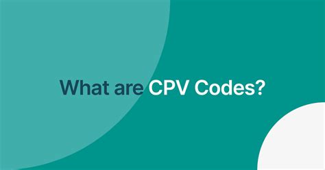 Cpv Codes Tender Vle Start Beginners