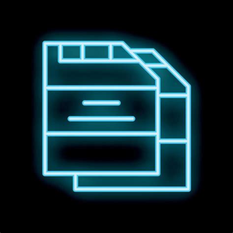 Neon Floppy Disk Icon Glowing On Black Background 52853577 Vector Art