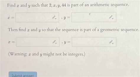 Solved Find X And Y Such That 2 X Y 44 Is Part Of An Chegg Com