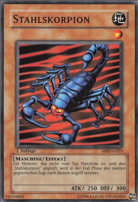 Recollectibles Sammelkarte Yugioh Karte Stahlskorpion V1 Deutsch Yu