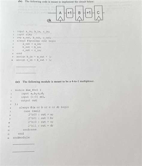 Solved B ﻿the Following Code Is Meant To Implement The