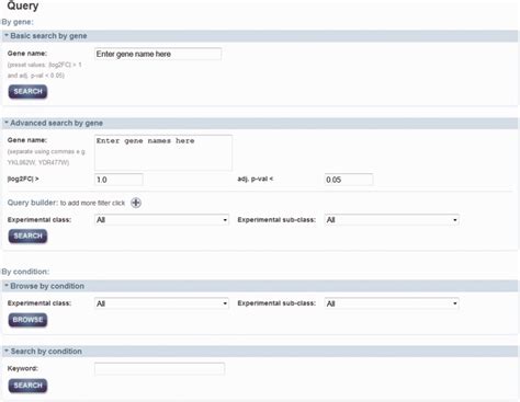 Query Page Two Main Approaches For Query Data Are Either By Gene Of
