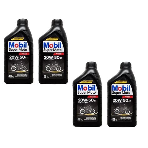 Litros Óleo Motor Mobil Super Moto T W Mineral Embalagem Preta Cg Titan Fan Ybr Factor