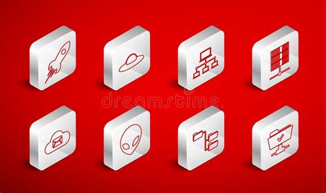 Set Line Ftp Operation Successful Ufo Flying Spaceship Computer Network Server Data Web